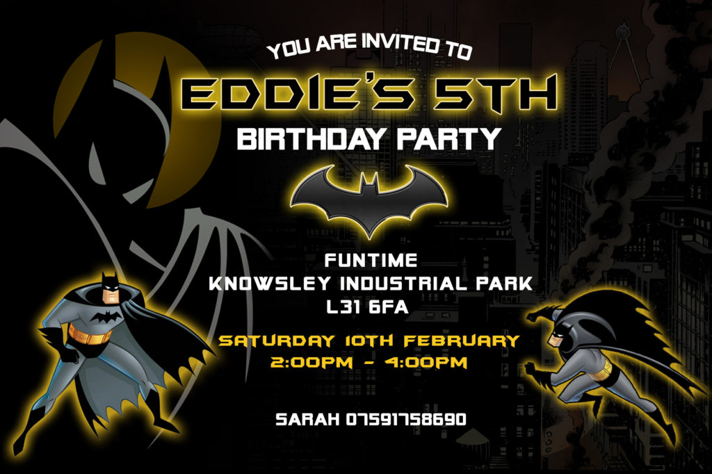Batman Personalised Invitations – Invitebay Invitations Business ...
