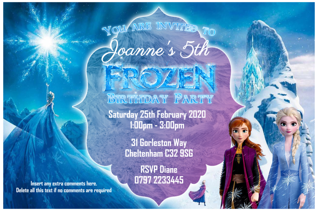 Disney Frozen Personalised Invitations – Personalised Party and Wedding ...