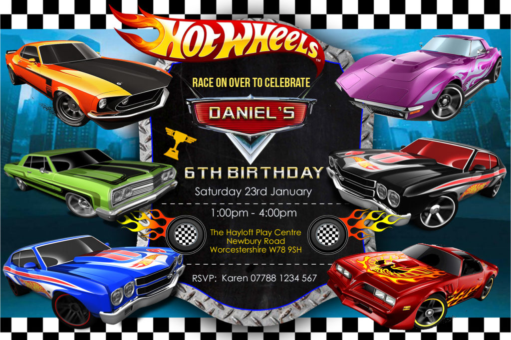 Hot Wheels Personalised Invitations – Personalised Party and Wedding ...